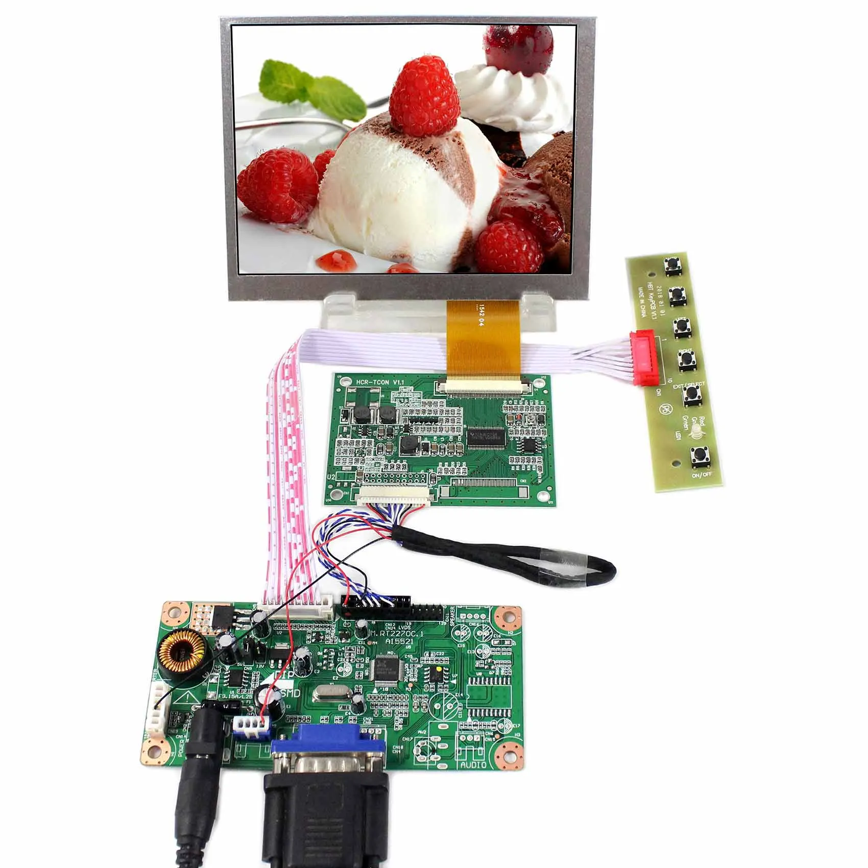 5.6inch At056tn52 V3 Resolution 640x480 Backlight Wled Lcd Screen With ...