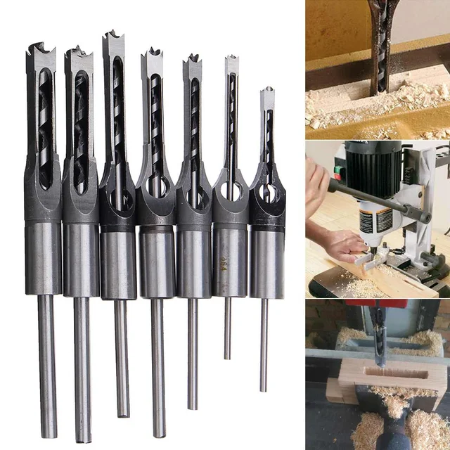 Aliexpress.com : Buy 7pcs Square Hole Mortiser Drill Bit Mortising ...