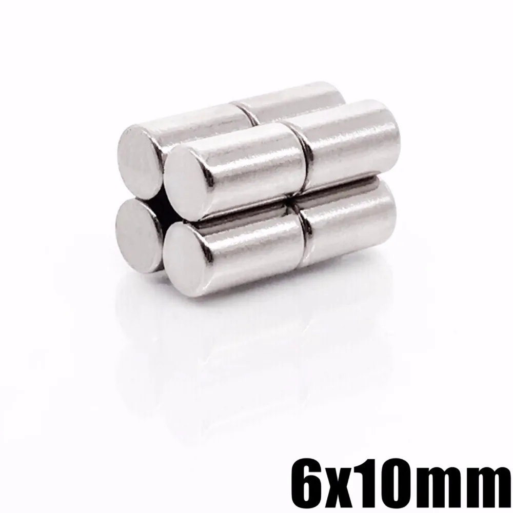 20 500Pcs 6x10 Neodymium Magnet 6mm x 10mm N35 NdFeB Round Super ...