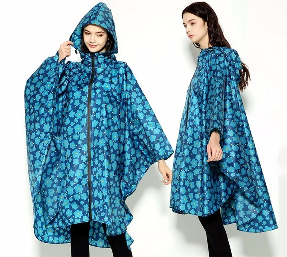 Adult female fashion ponchos hiking bicycle motorcycle riding electric ...