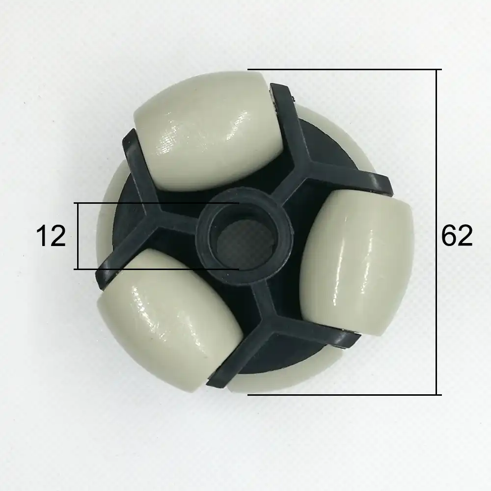 60mm Omni Directional double rollers Nylon Plastic Robot caster track ...