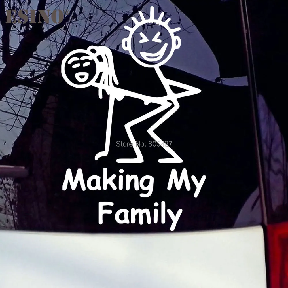 Making My Family Auto Decals Cartoon Car Stickers Car Bumper Sticker ...