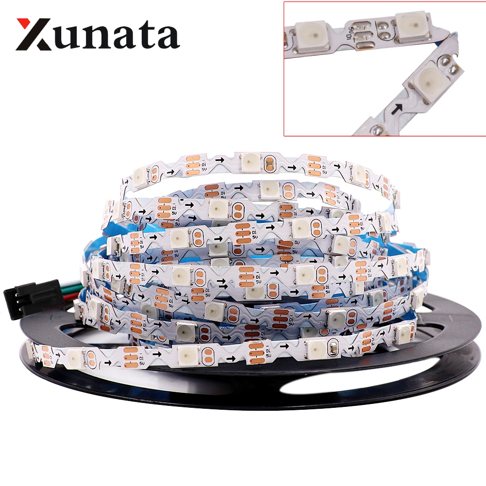 5v Ws2812b Fullcolor Led Strip 30leds/m 60leds/m 5mm 6mm Pcb S Shape ...