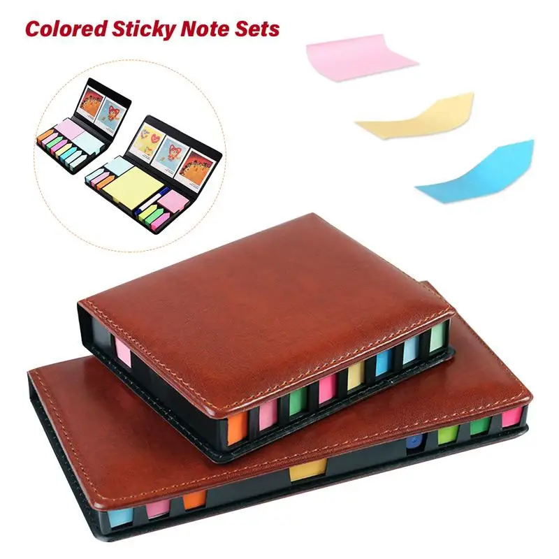Colored Sticky Note Sets Self-stick Note Box Sets With Page Markers ...