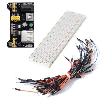 3.3V/5V MB102 Breadboard power module MB-102 830 points Solderless Prototype Bread board kit 65 ...