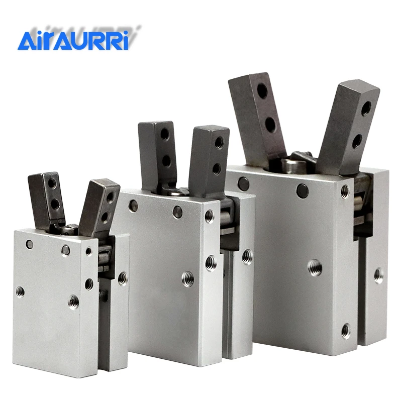 MHC2 10D 16D 20D 25D 32D Double acting pneumatic gripper SMC type angular style aluminium clamps ...