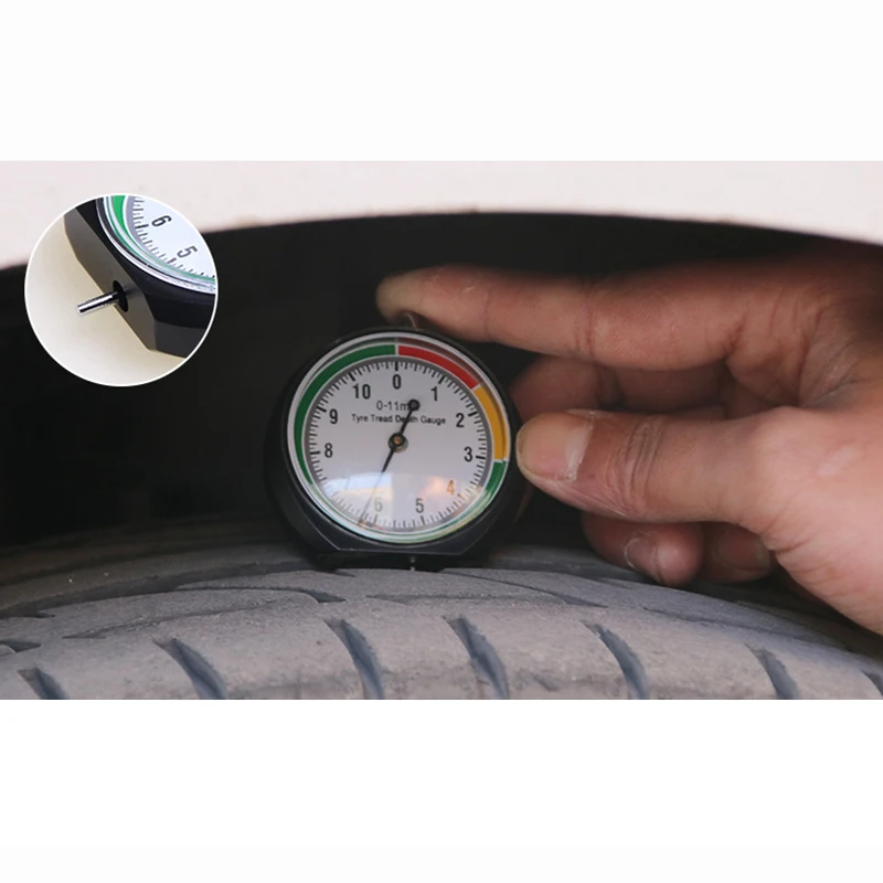 New Stainless-Steel Tire Tyre Pressure Tread Depth Gauge Indicator ...