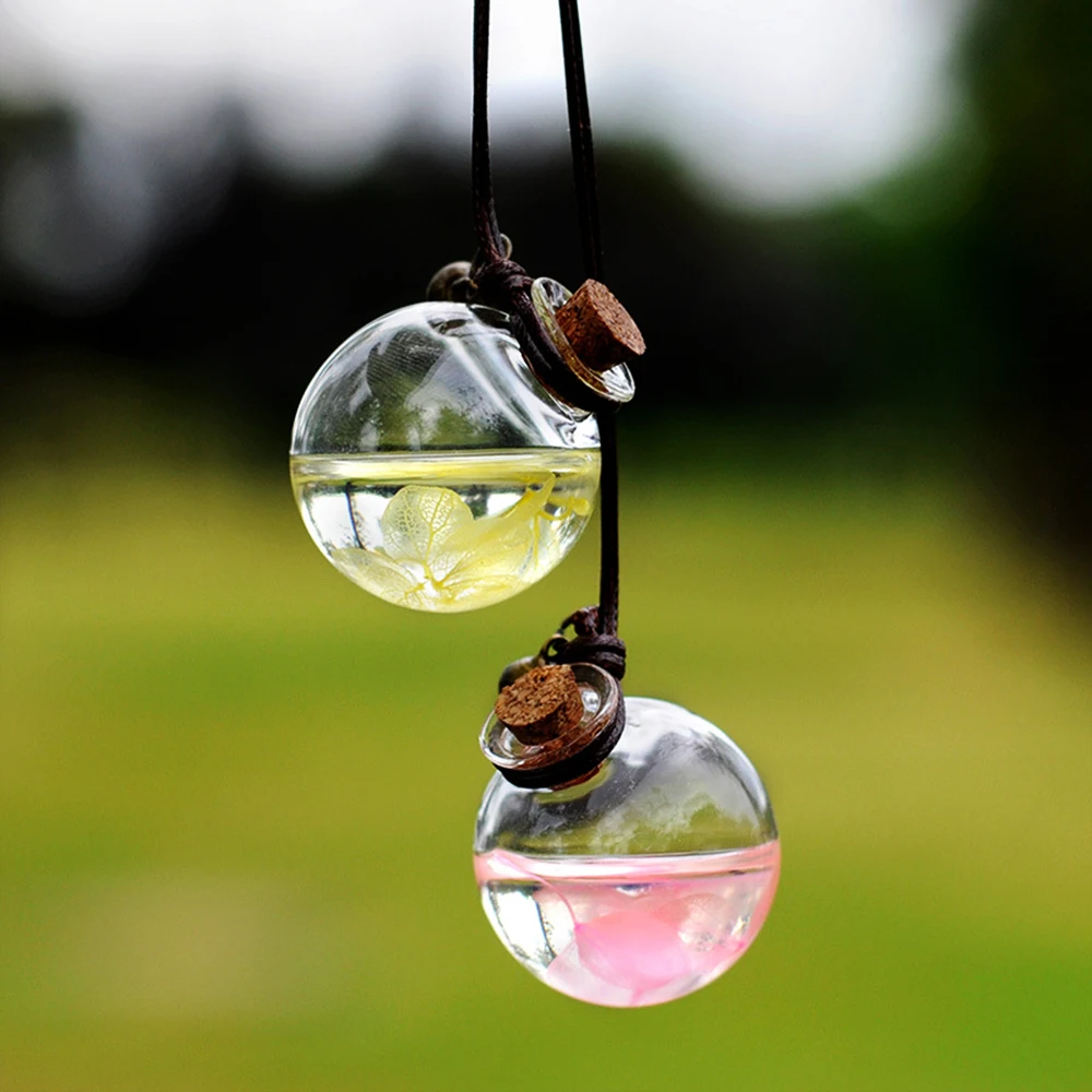 Car Hanging Perfume Pendant Air Freshener Fragrance Car Styling Empty Glass Bottle For Essential