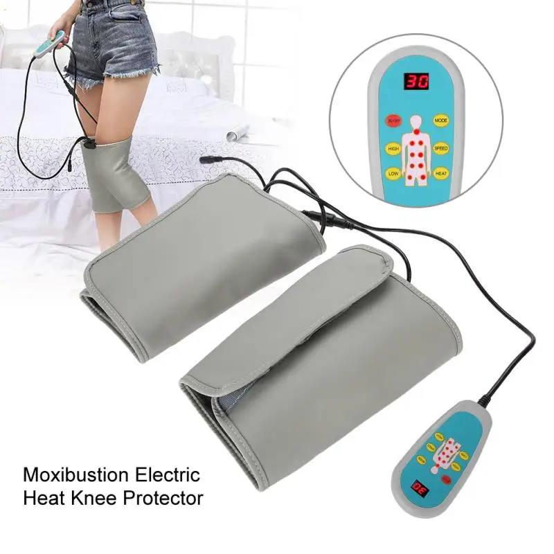110 240v Electric Heating Knee Pad Infrared Vibration Brace Massage