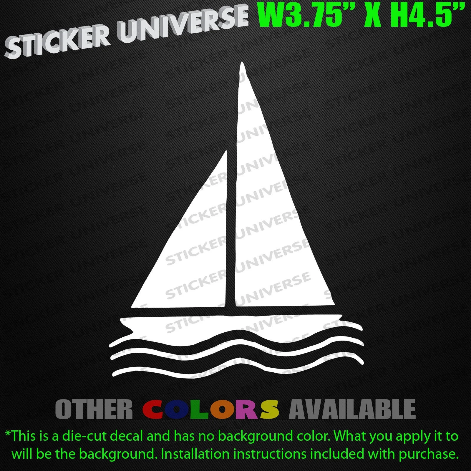 SAILBOAT Vinyl Window Decal Bumper Sticker Ocean Sea Nautical Sailing ...