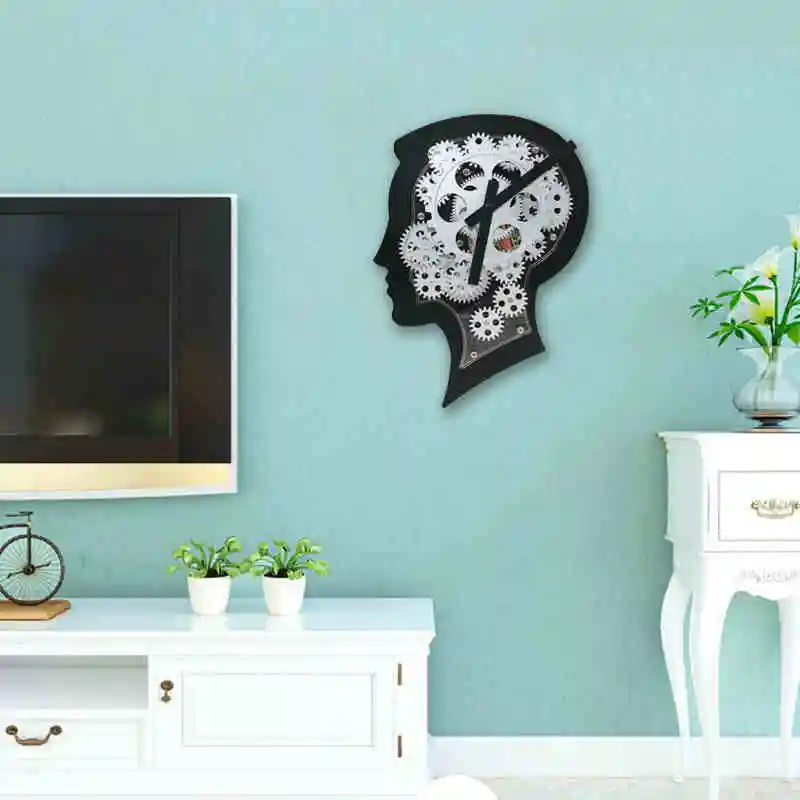 HY - G108 Wonderful Brain Model Wall Clock Mechanical Gear Dynamic ...