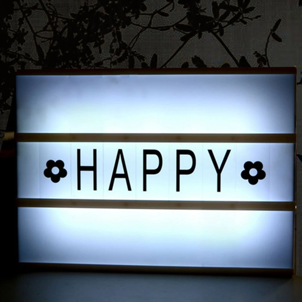 A4 Size Cinema Lightbox Children DIY Message Board With Black Letters ...