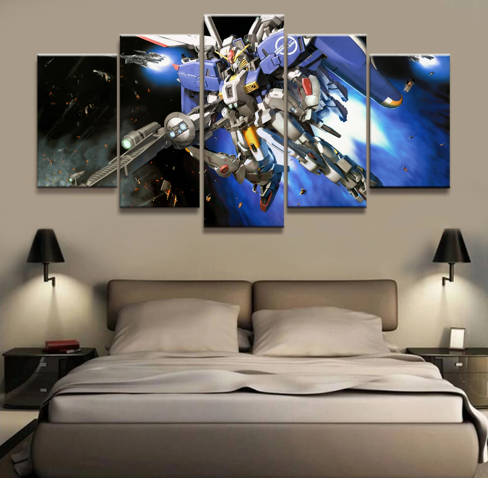 Wall Art Painting Pictures Canvas Printed Anime Modular Poster 5 Panel ...