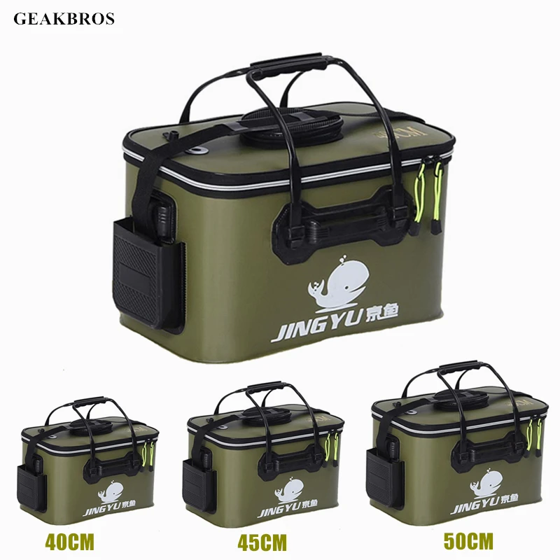 Portable Fishing Bucket Fishing Tackle Bag Live Fish Box Folding ...