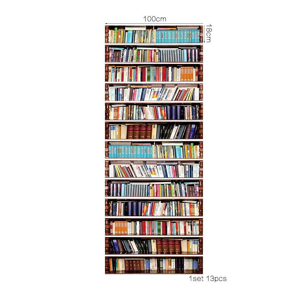 13pcs 3d Bookcase Stair Sticker Diy Steps Sticker Wall Decal Mural ...