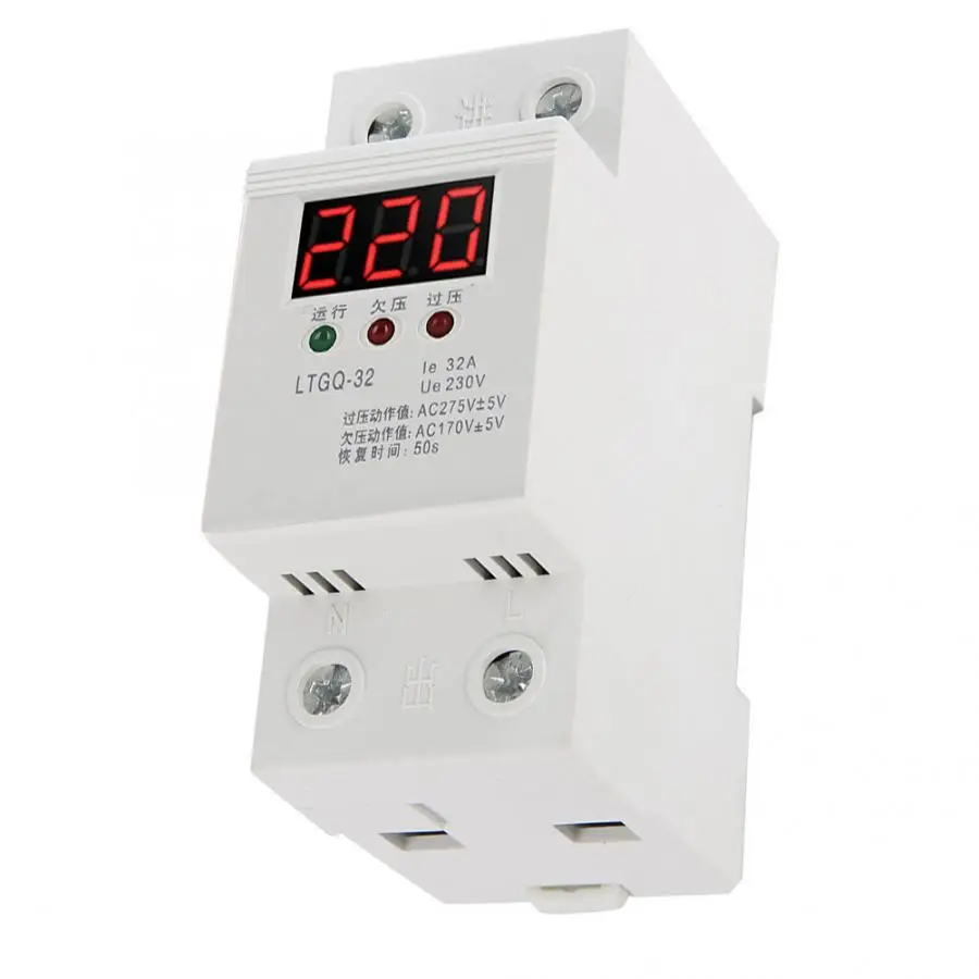 Voltage Monitor Relay 230V AC Automatic Reconnect Voltage Protector ...