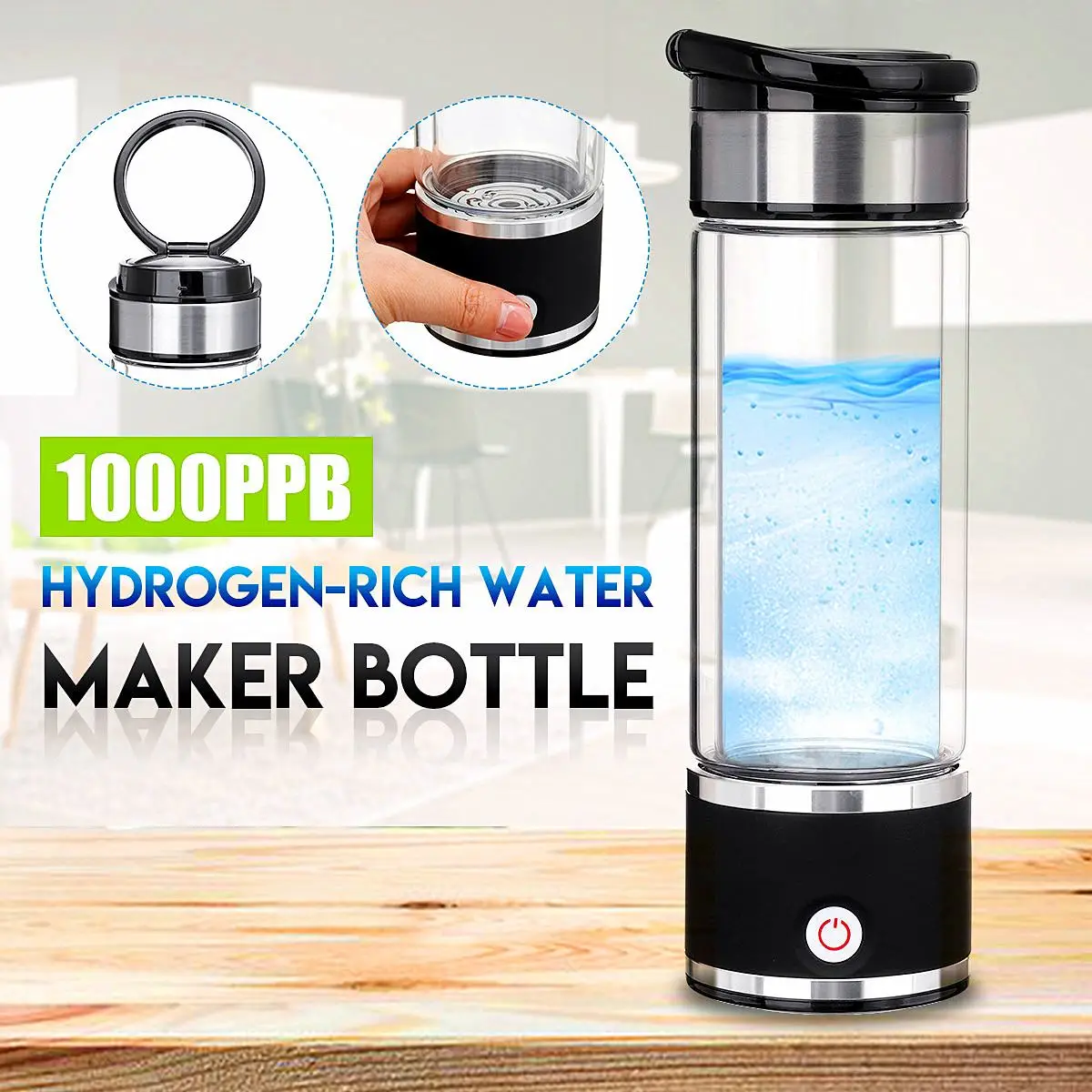 Newest 350ML Healthy Hydrogen Rich Water Bottle Generator Household USB ...