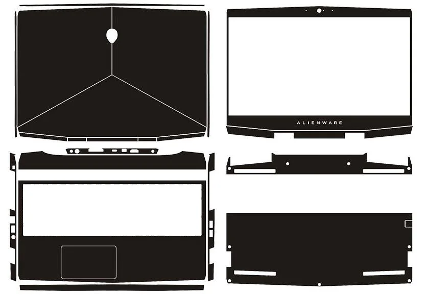 4pcs Skin Sticker Cover Case Film For 2018-2019 Release Alienware M15 ...