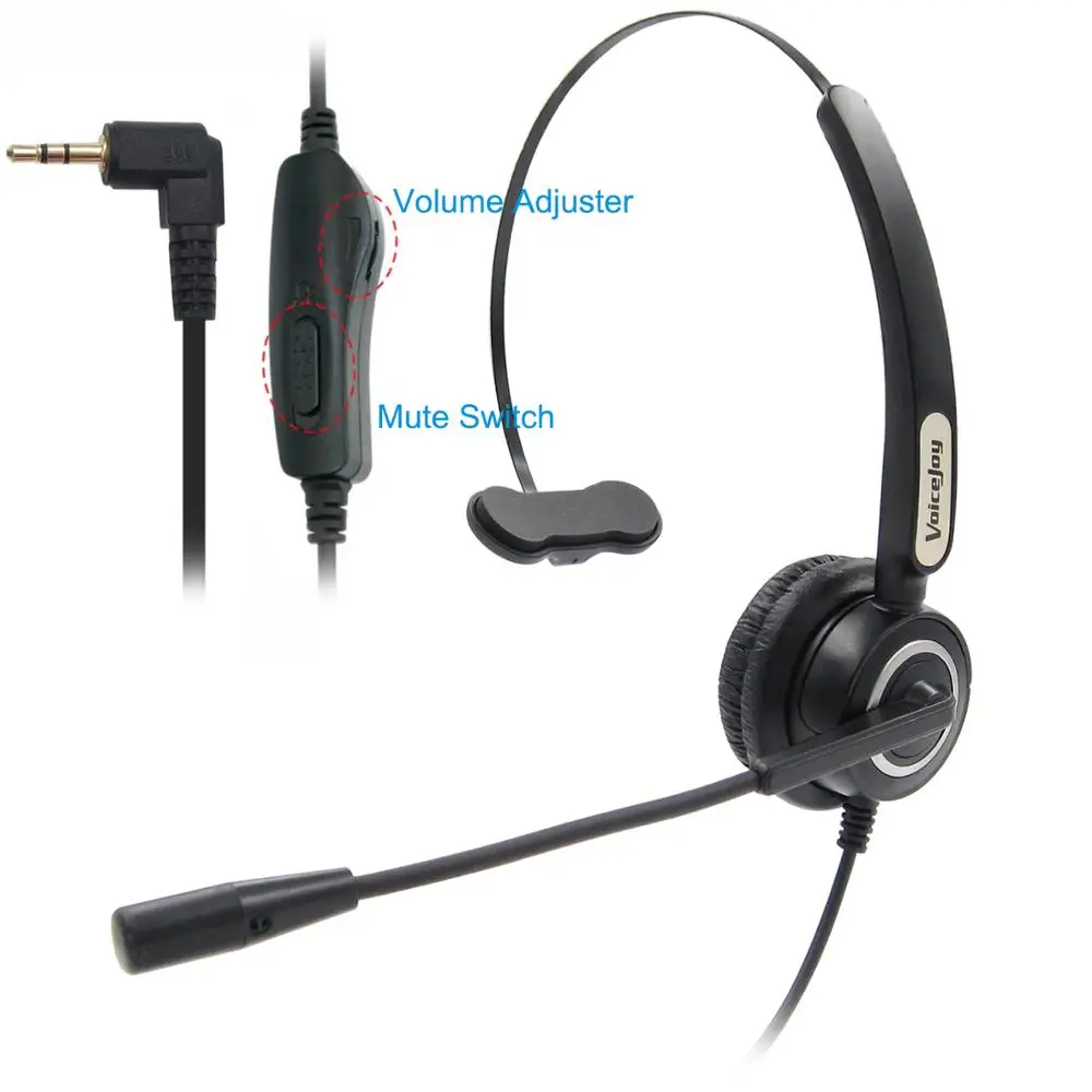 2 5mm Jack Headset Volune And Mute For Panasonic Cordless Phones And