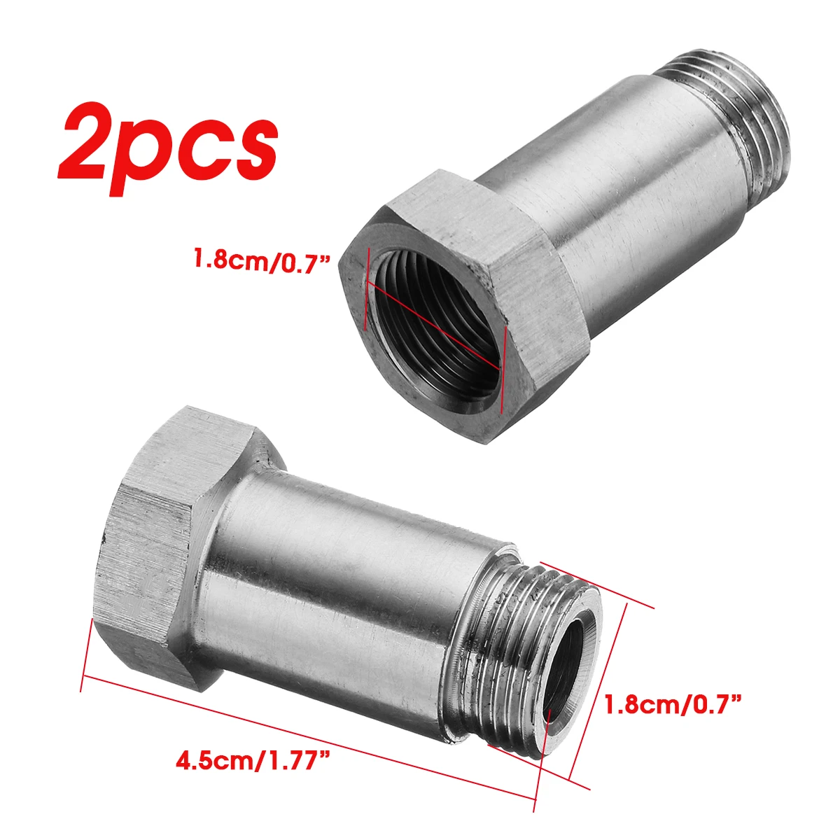 2pcs/Set O2 Oxygen Sensor Extender Extension Spacer Bung HHO Adapter ...