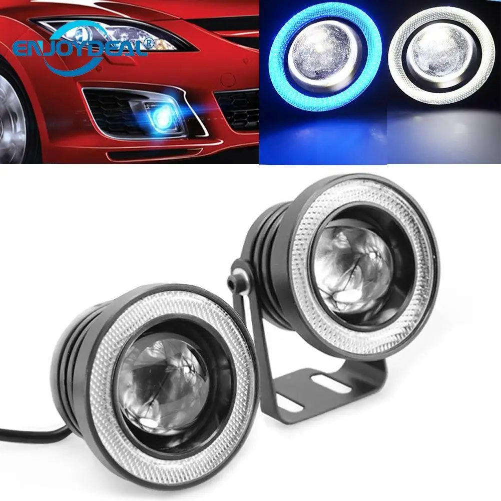 2PCS /lot Car Fog lights Angel Eyes 76mm Universal COB LED DRL Driving ...