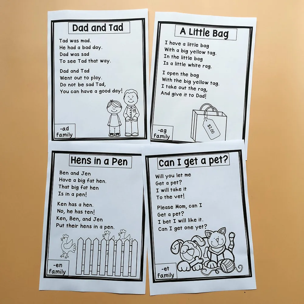Phonics+Poems+CVC+Word+Families Classroom Game Workbook Classroom Teach ...