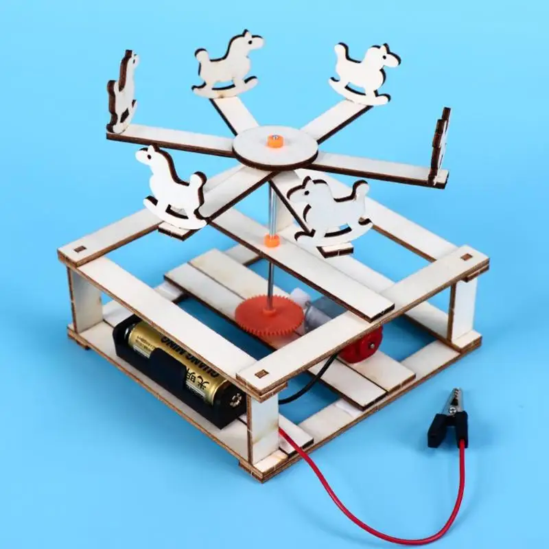 Baby Science Toy Creative DIY Merry-Go-Round Children Kids Electric ...