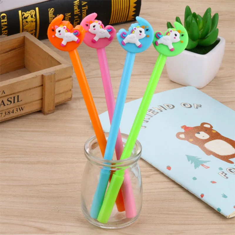 4Pcs/Set Cute Unicorn Pens Creative Pens Kawaii Cartoon Gel Pens For ...