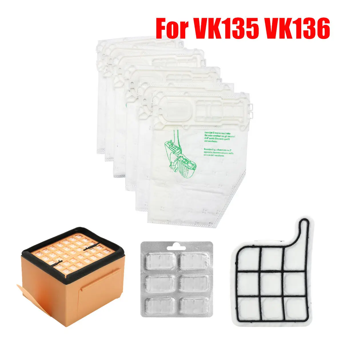 Мешки для пылесоса пылесборный фильтр Набор для Vorwerk VK135 VK136 ...