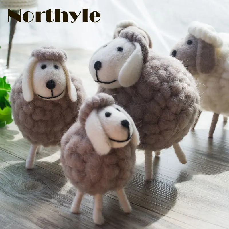 Genuine Northyle cute mini sheep wool miniature sheep craft figurine ...