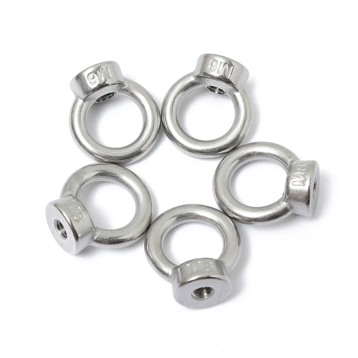5pcs 304 Stainless Steel M6 and M8 Ring Shape Metric Threaded Lifting ...