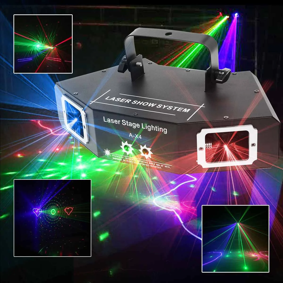 Stage Laser Light Beam DMX 4 Len Red Green Blue DJ Stage Lighting