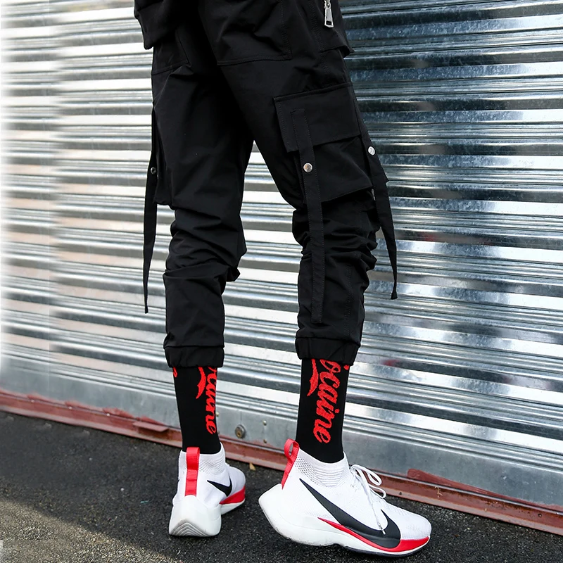 Men Streetwear Cargo Trousers High Street Pants Fashion Casual Male Hip