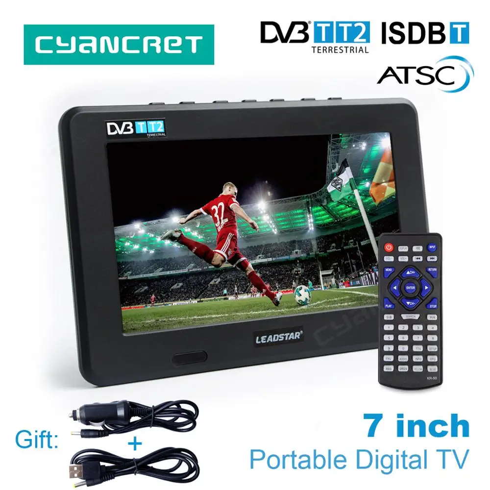 LEADSTAR 7 inch Portable TV DVB T2 ATSC ISDB T tdt Digital and Analog ...