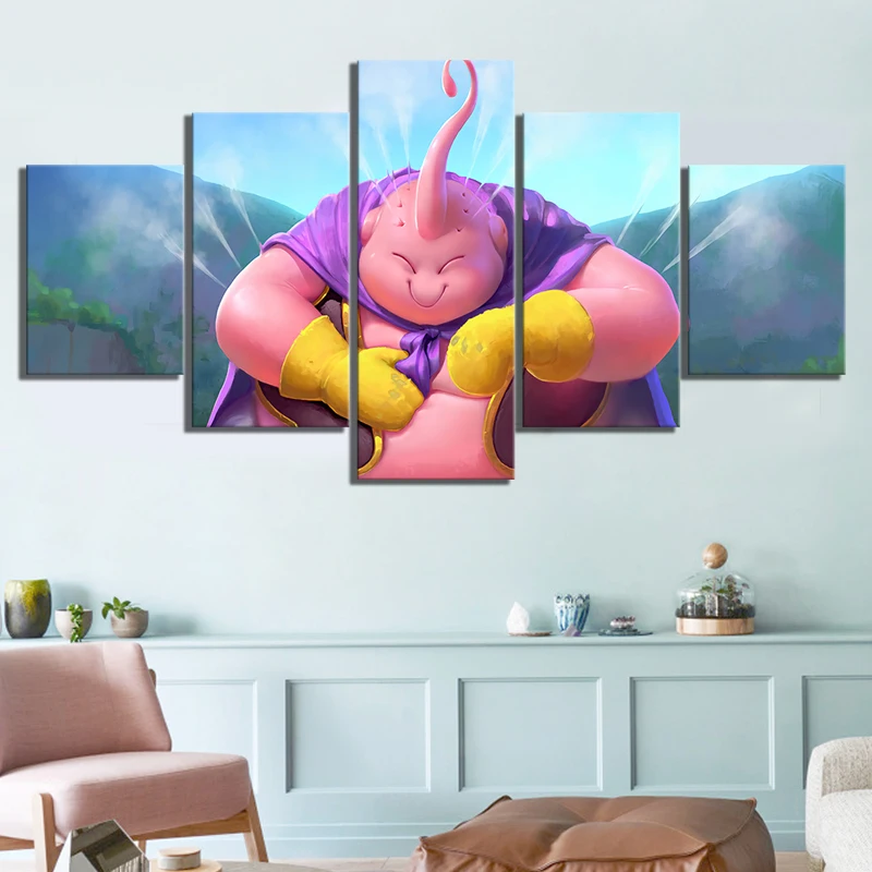 5 Piece Anime Poster Dragon Ball Buu Fanart Cartoon Wall Stickers ...