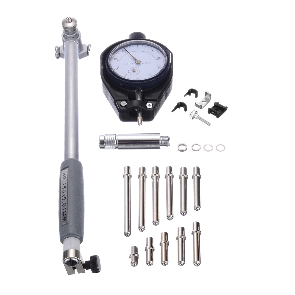 New Dial Bore Gauge 50-160mm Hole Diameter Indicator Measuring Engine ...