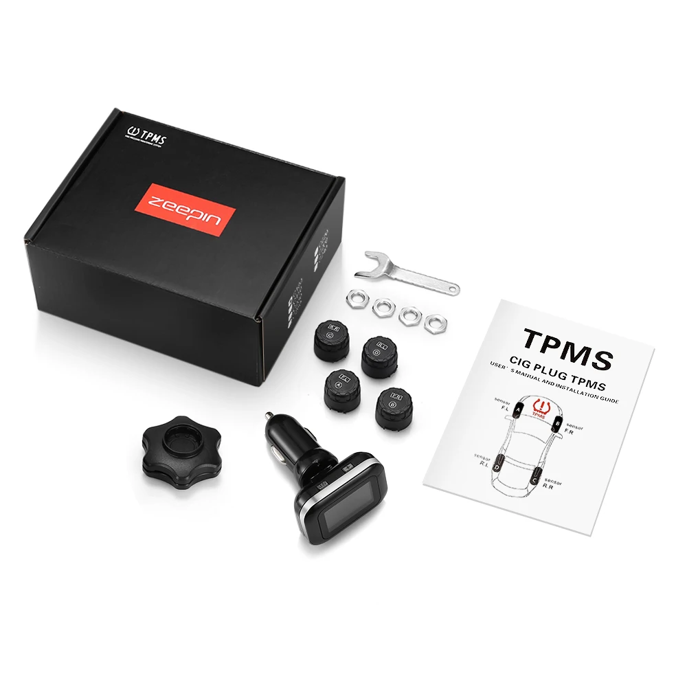 ZEEPIN C110 TPMS USB прикуриватель, зарядка система контроля давления в шинах 60°угол ...