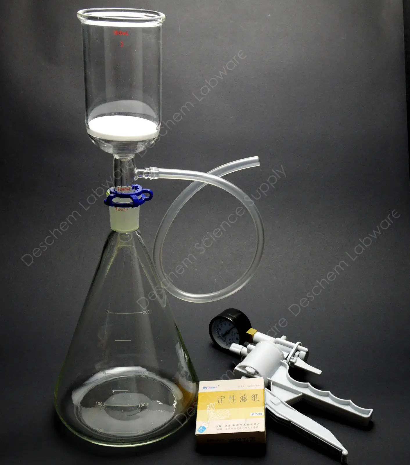 2000ml,Suction Filtration Kit,350ml 70mm Buchner Funnel,2L Flask ...