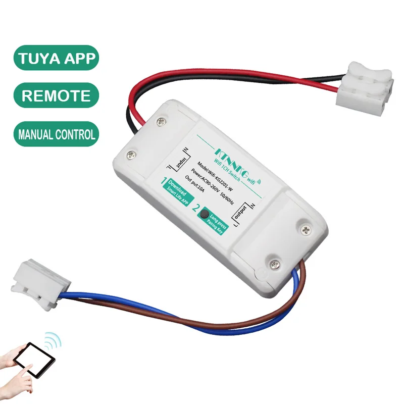 220v 1gang Tuya App Wifi Light Switch Wireless Remote Domotica Smart