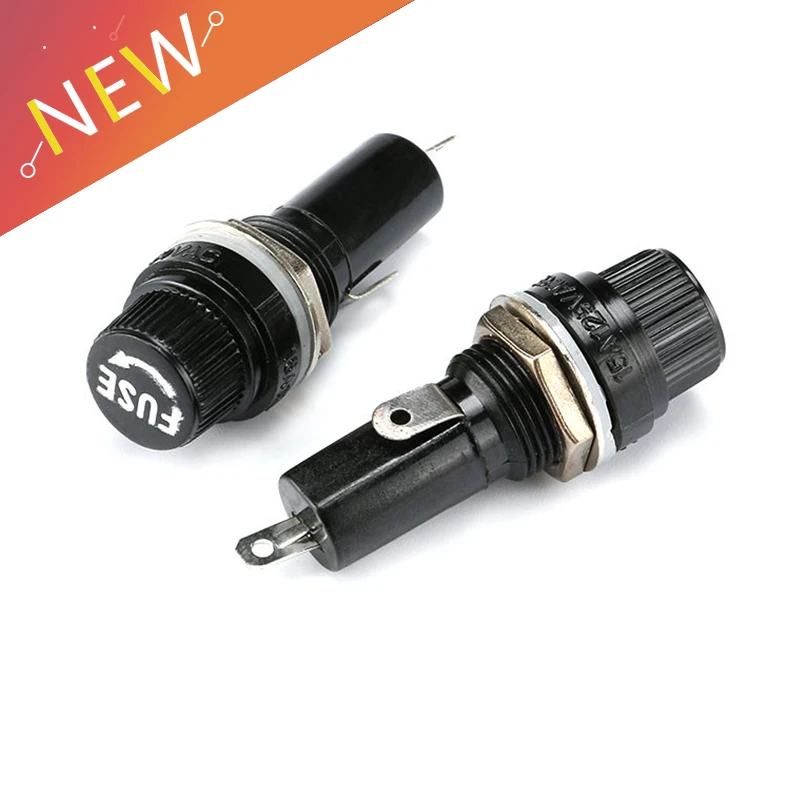 5*20mm 6*30mm glass fuse holders 5x20 black insurance tube socket fuse ...