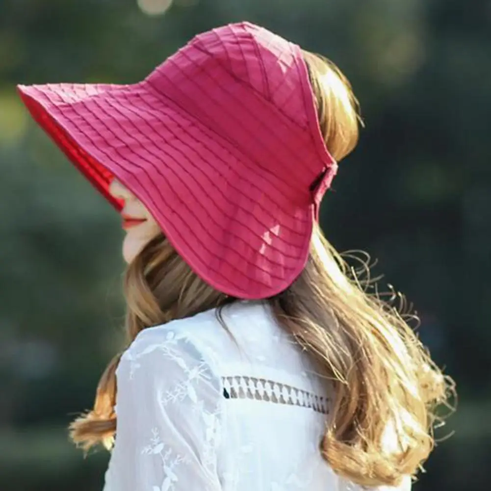 MISSKY señoras verano Cap Color sólido plegable Sun Block sombrero de ...