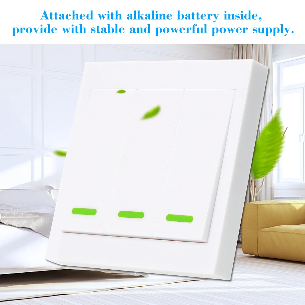 SONOFF Push Button Wall Light Switch Remote Controller 3 Gang 86 Type ...