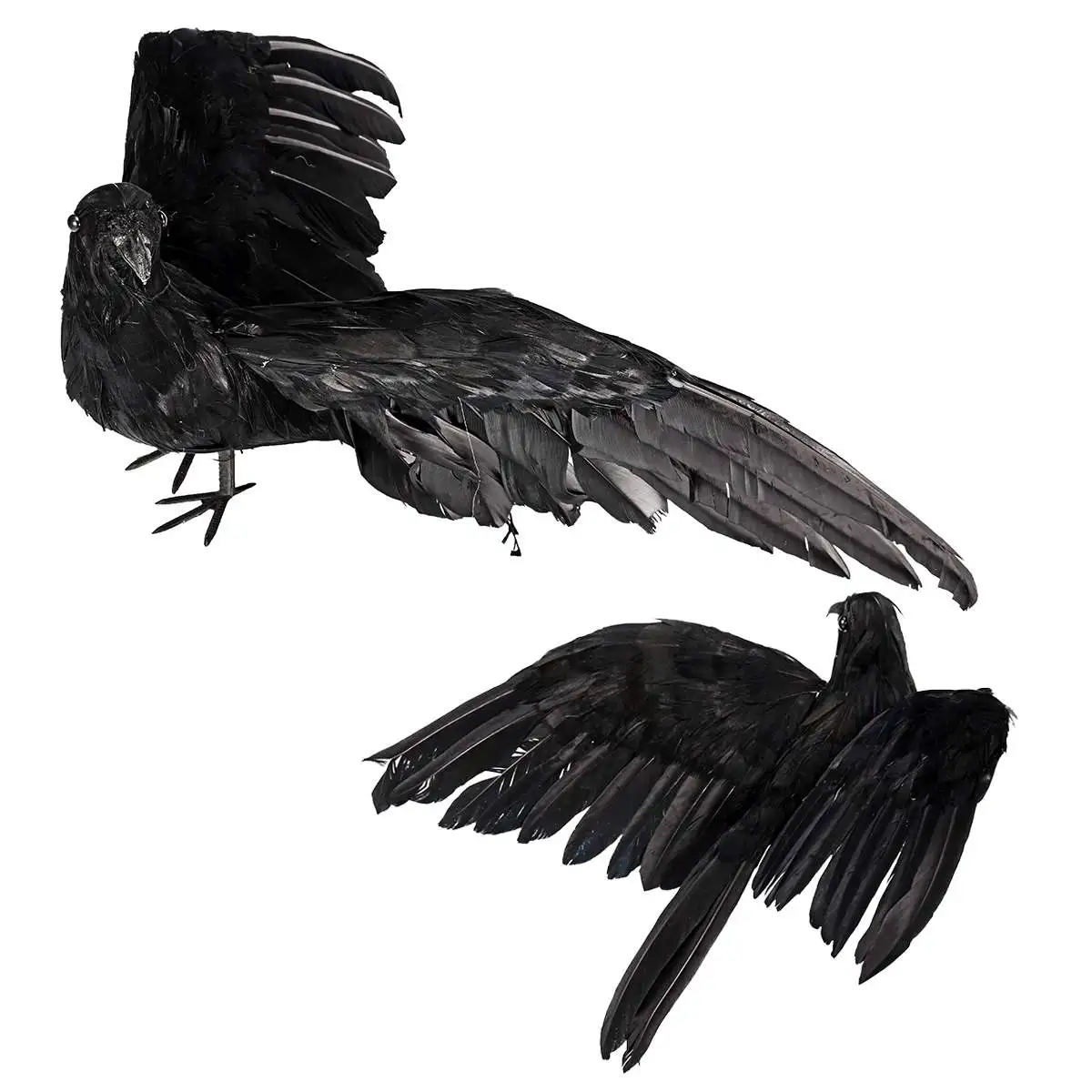 22/30cm Artificial Crow Raven Bird Easter Party Decoration Fake Flying ...