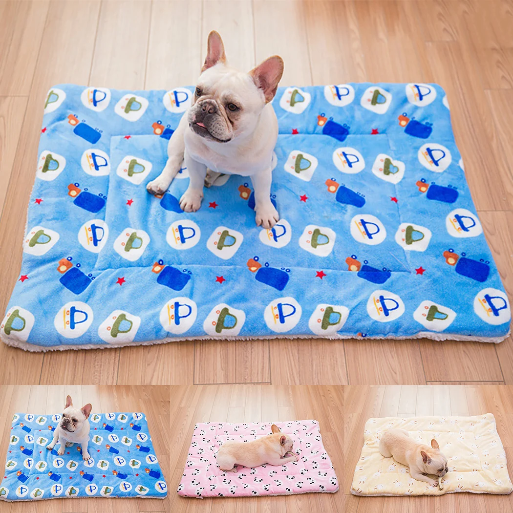 Pets Mat Soft Warm Fleece Lovely Cartoon Design Pet Puppy Dog Cat Mat ...