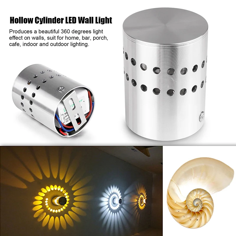 New Hot Colorful RGB Spiral Hole LED Wall Lamp Surface Install LED ...