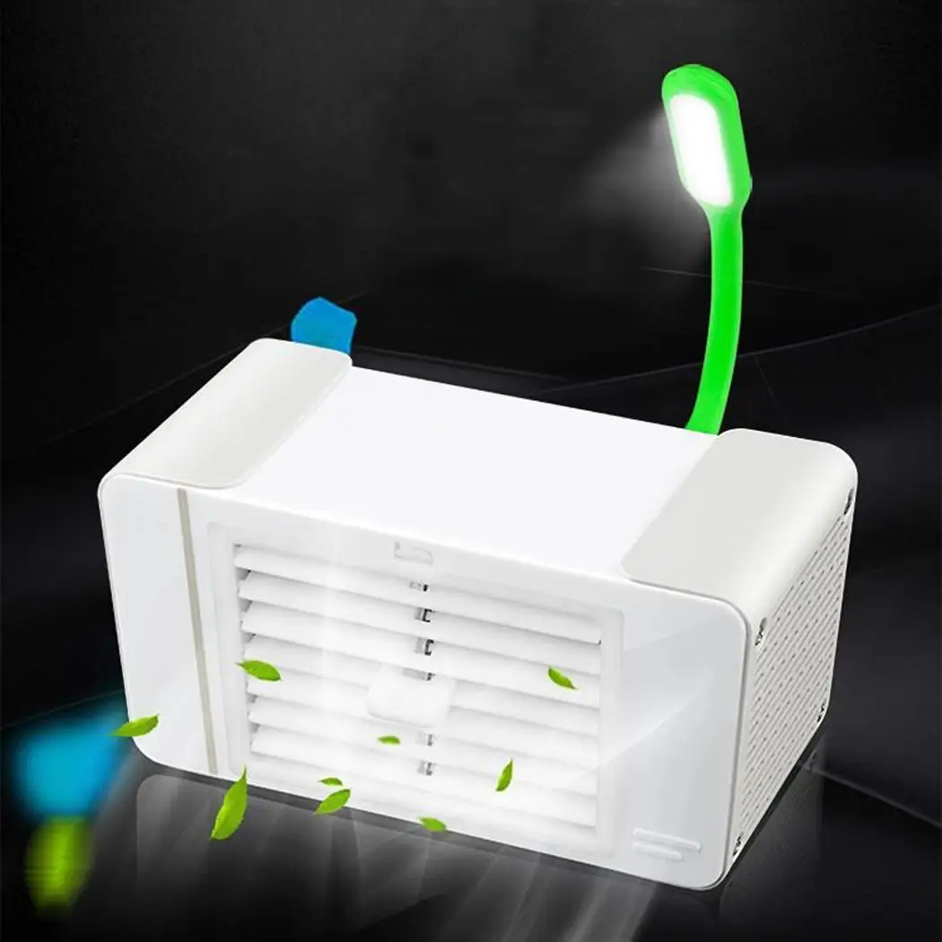 Mini Desktop USB Fan Air Conditioning Cooler Bladeless Cold Water ...