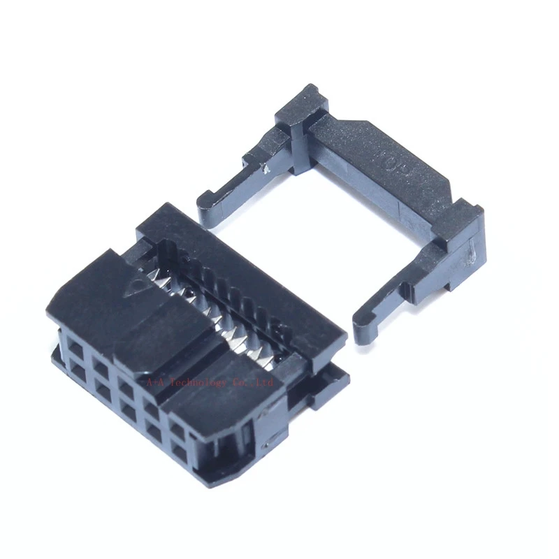 10pcs Fc-10p Idc Socket Pitch 2.54mm Jtag Isp Plug Connector Double Row ...