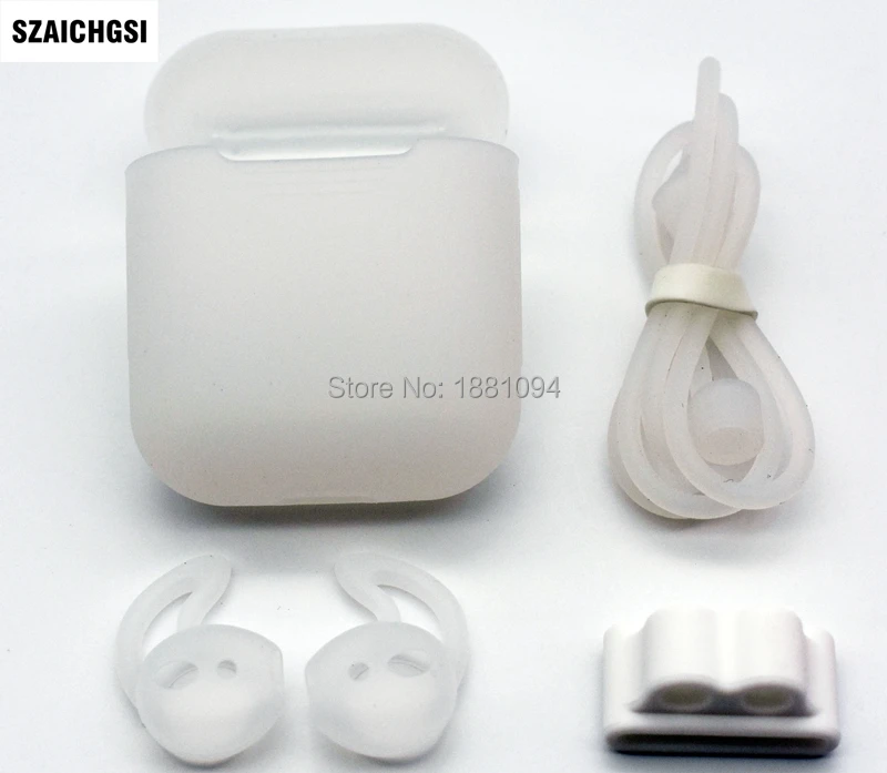100set 4 In 1 Silicone Earphone Pouch Protective Skin Anti-lost Wire ...