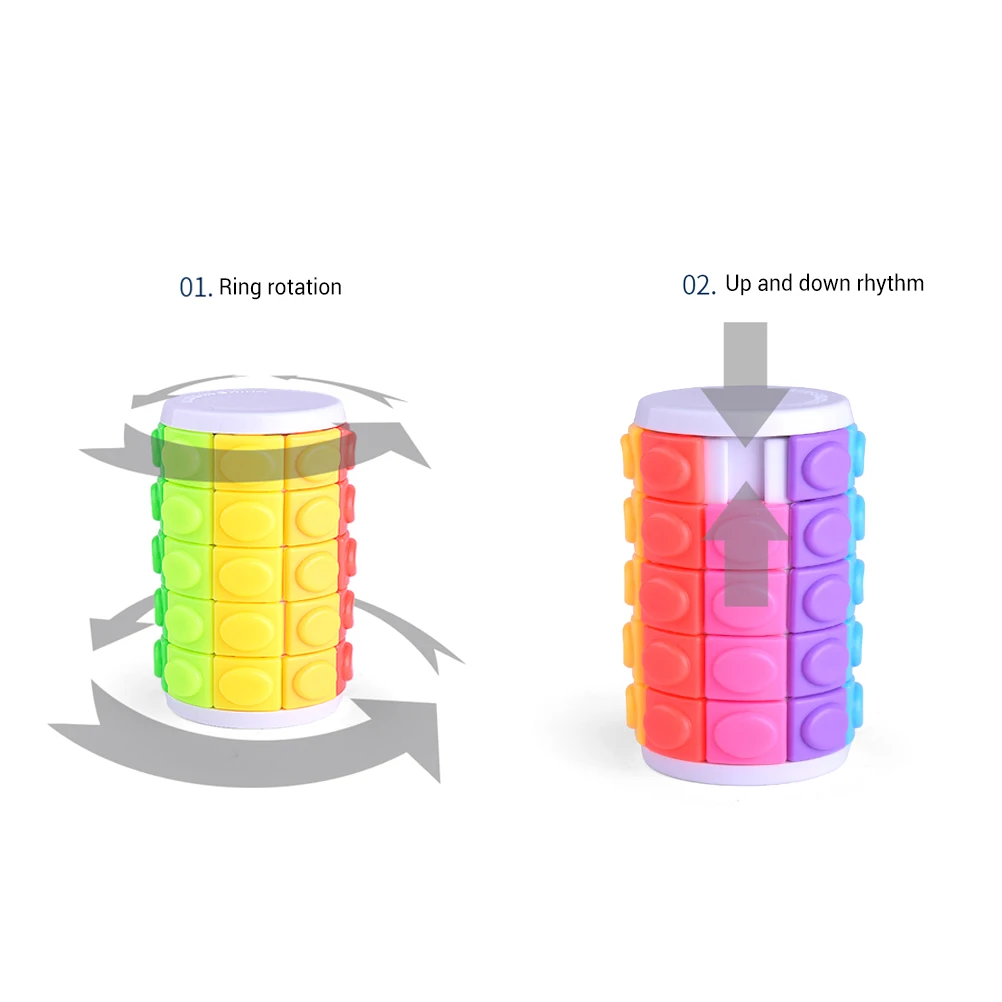 3D Puzzle Cube Puzzle Tower Magic Cylinder Cube Brain Teaser Brain ...