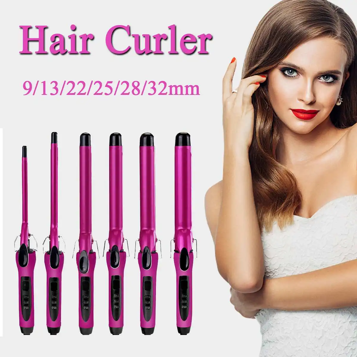 9/13/22/25/28/32mm Professional Hair Curling Iron Ceramic Hair Curler ...